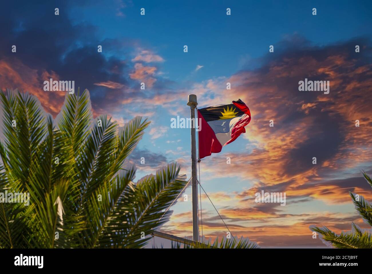 Flag of Antigua at Sunset Stock Photo - Alamy