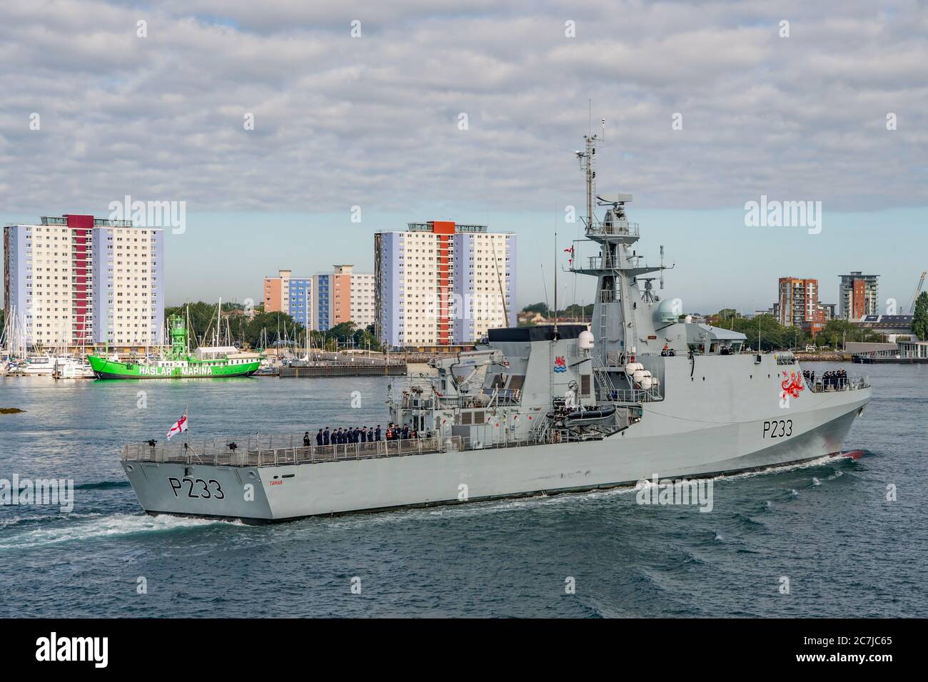 The Royal Navy batch 2 (River Class) offshore patrol vessel HMS Tamar ...