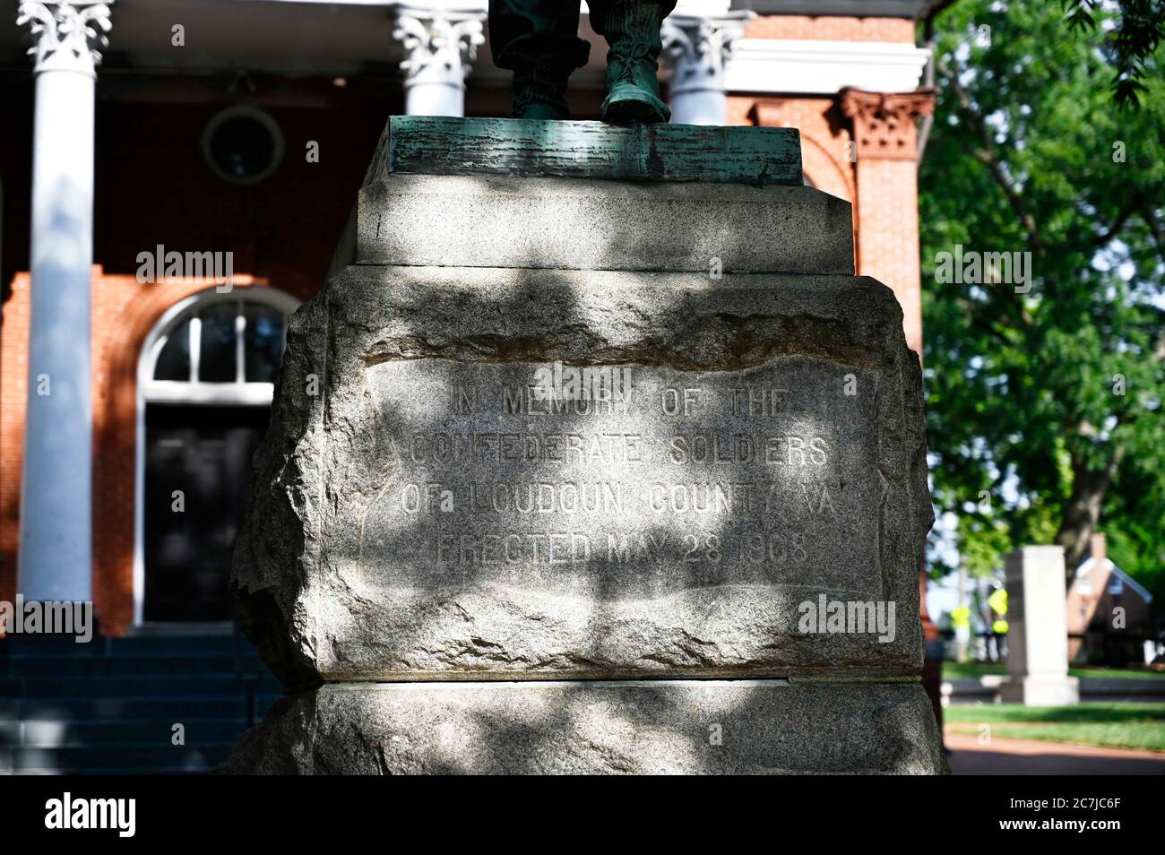 UNITED STATES - July 17, 2020- The Leesburg statue, erected in 1908 ...
