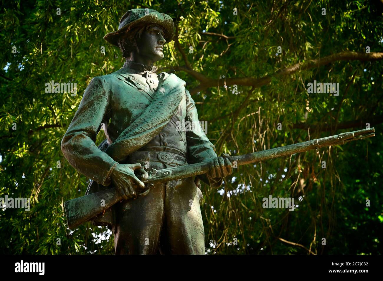 UNITED STATES - July 17, 2020- The Leesburg statue, erected in 1908 ...