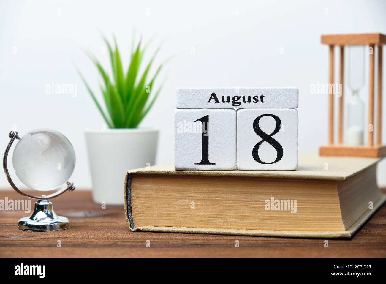 18th august - eighteenth day month calendar concept on wooden blocks ...