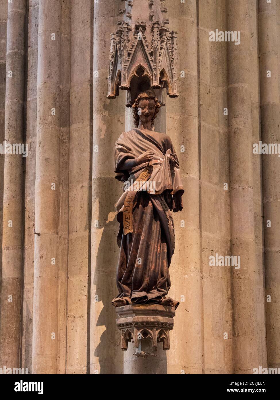 Regensburg, cathedral inside, the laughing angel from the proclamation ...