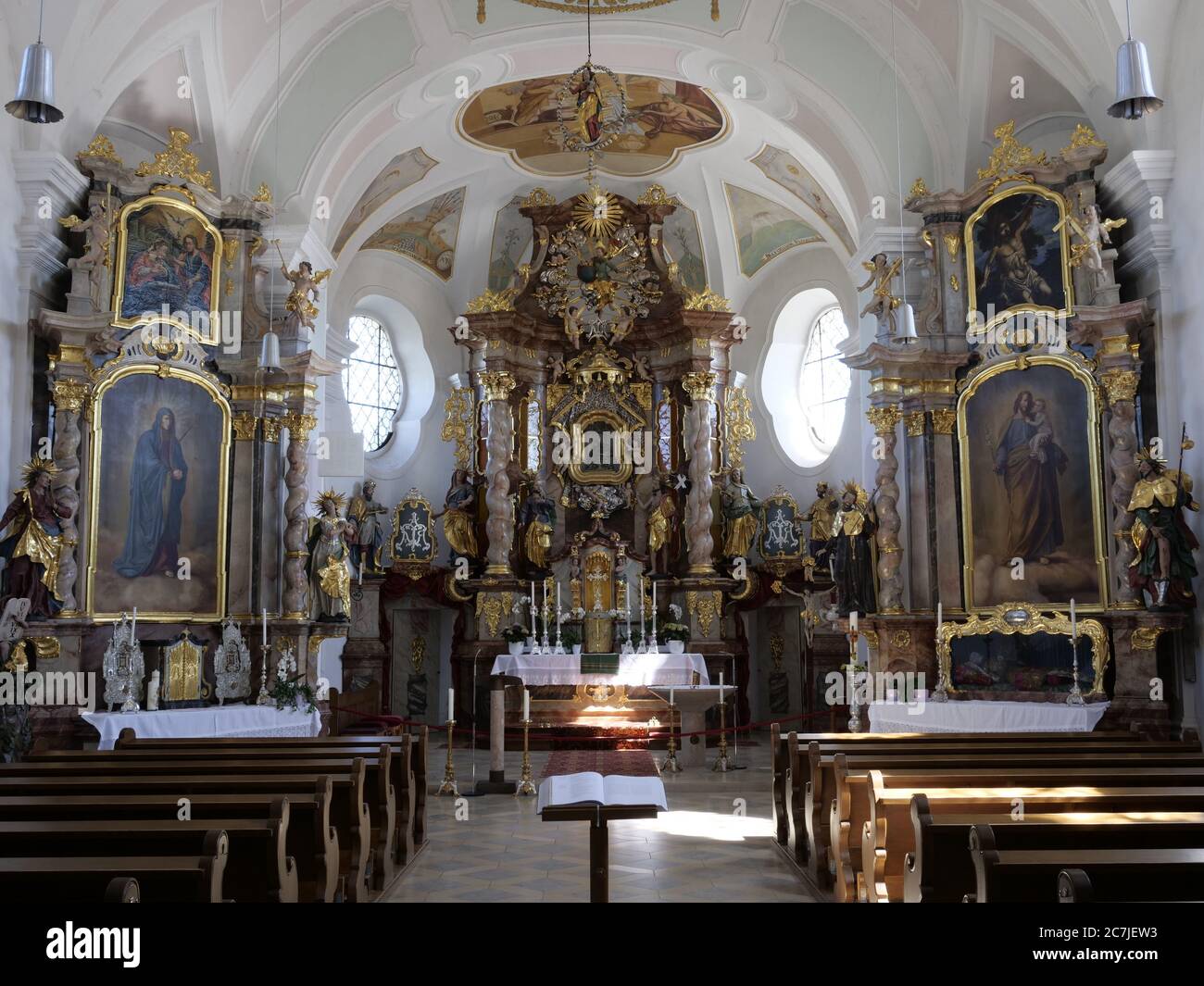 Pilgrimage church of the Assumption of the Virgin Mary with fishing ...