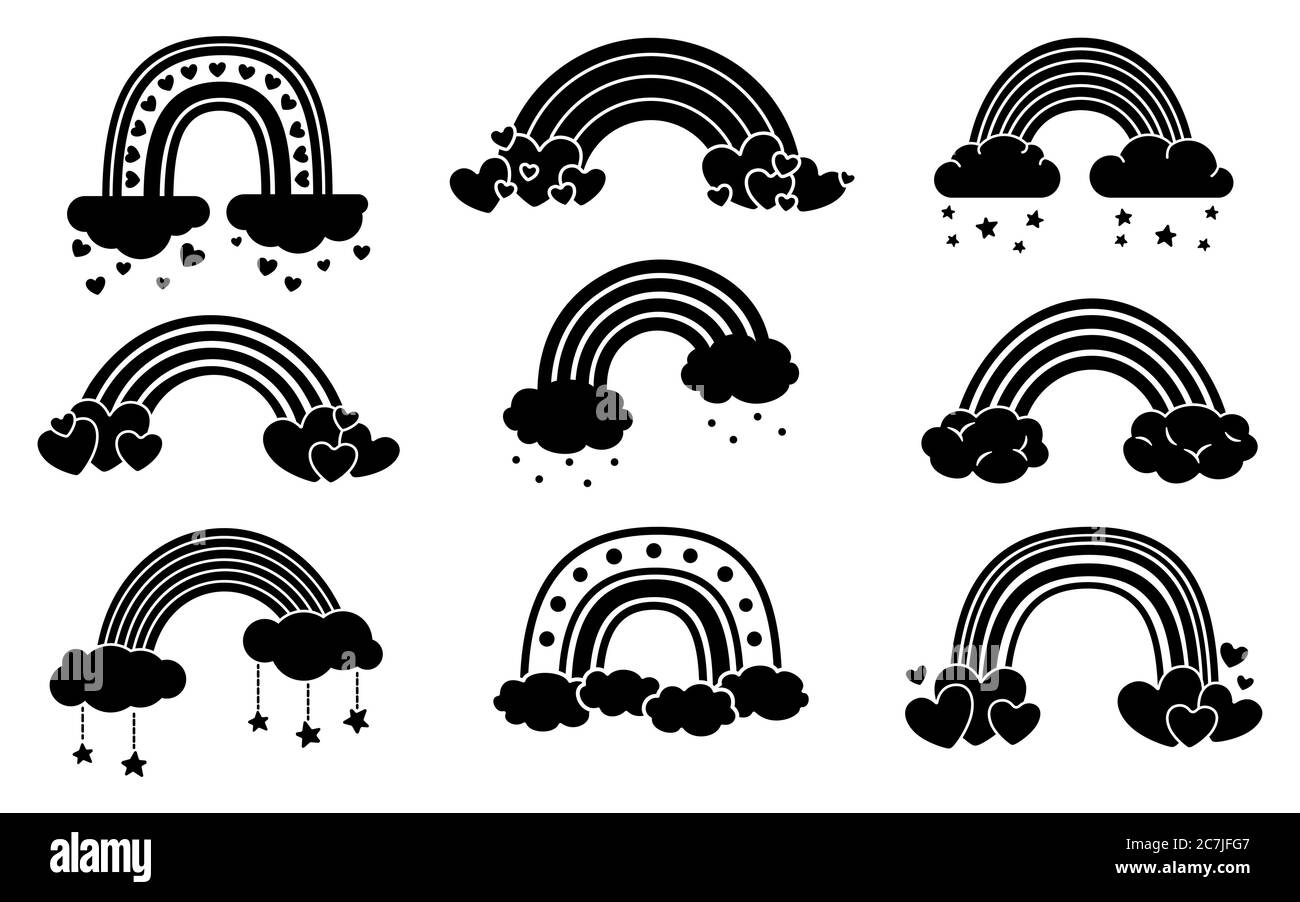 Hand and rainbow Black and White Stock Photos & Images - Alamy