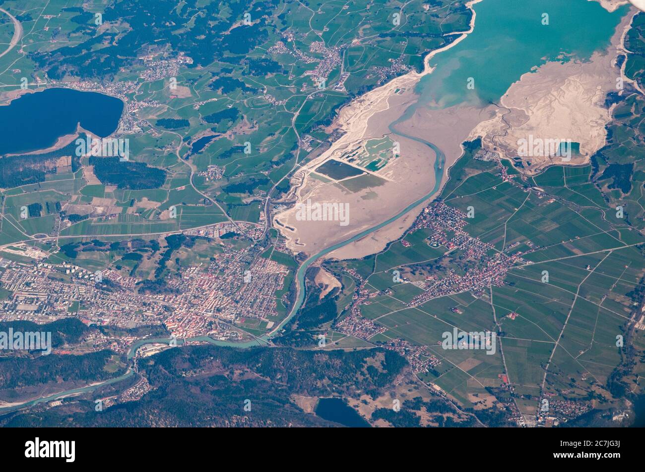 Aerial view of Fussen and Forggensee, Germany Stock Photo - Alamy