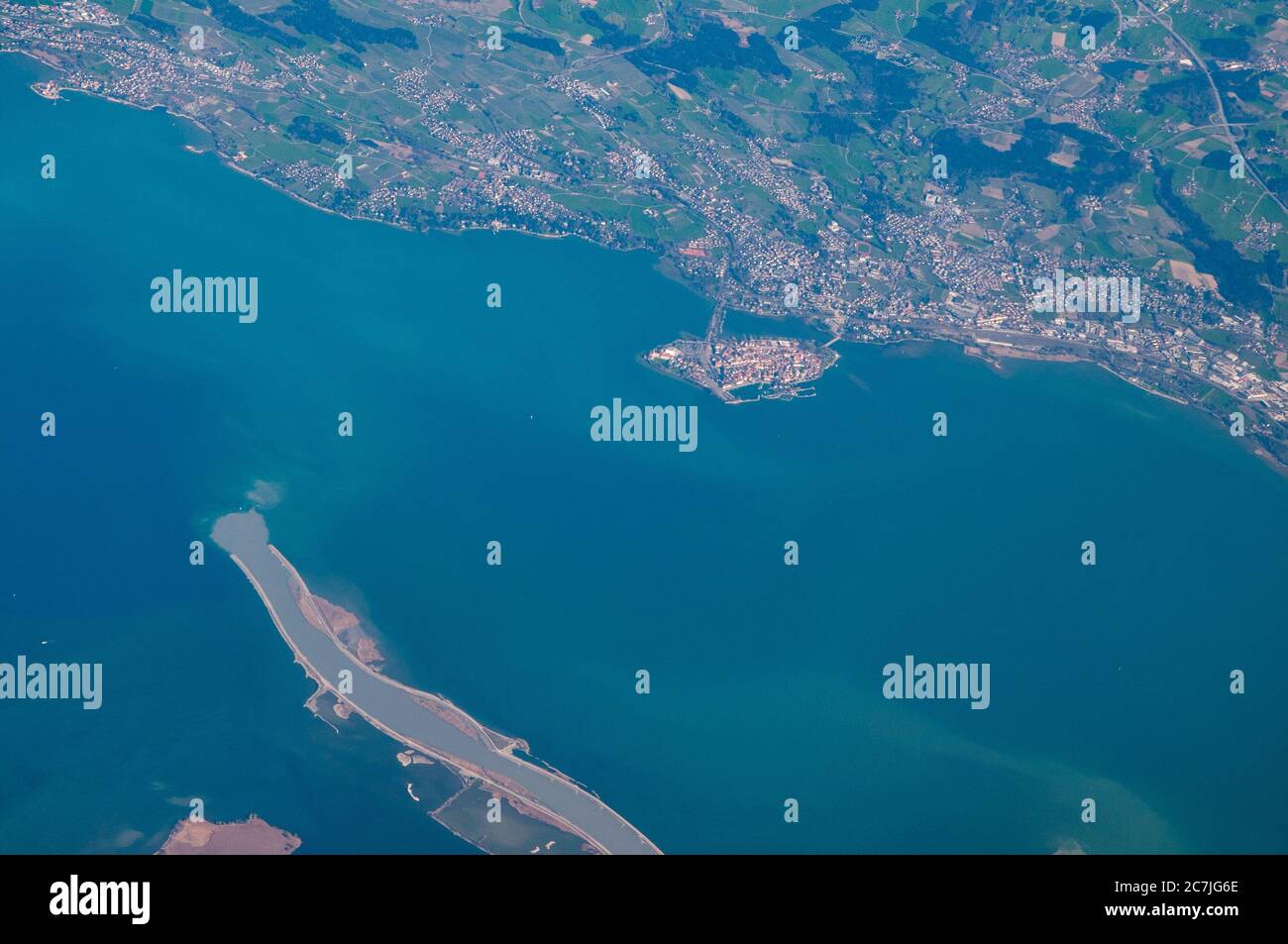 Aerial view of Lindau, Lake Constance (Bodensee), Germany Stock Photo ...