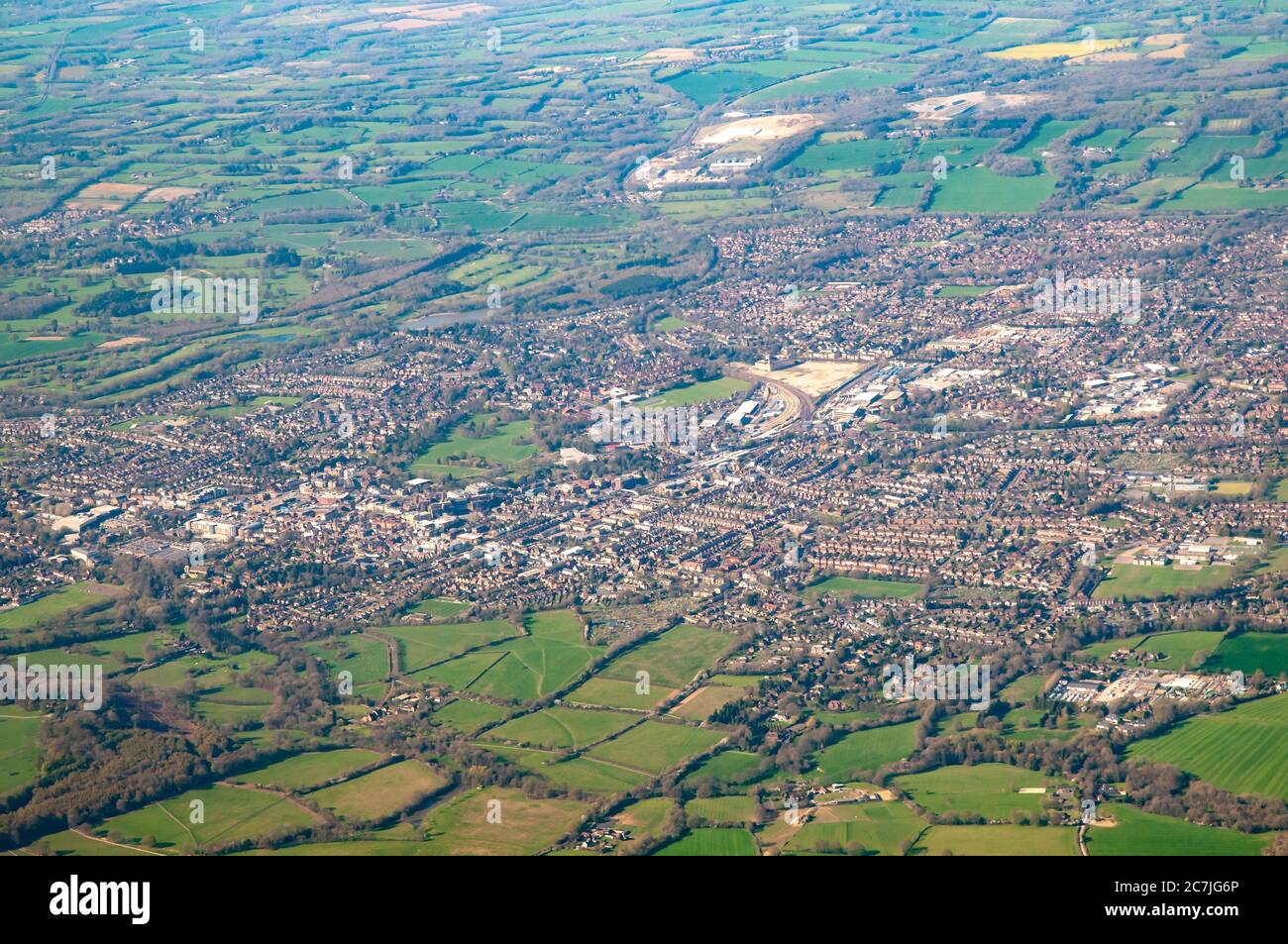 Aerial view of Horsham, East Sussex, UK Stock Photo - Alamy