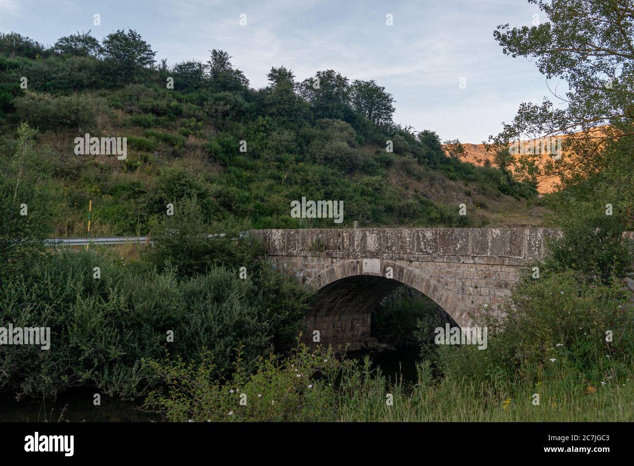 Bridge on the route to Peña Tremaya. Palencia Mountain. Spain Stock ...