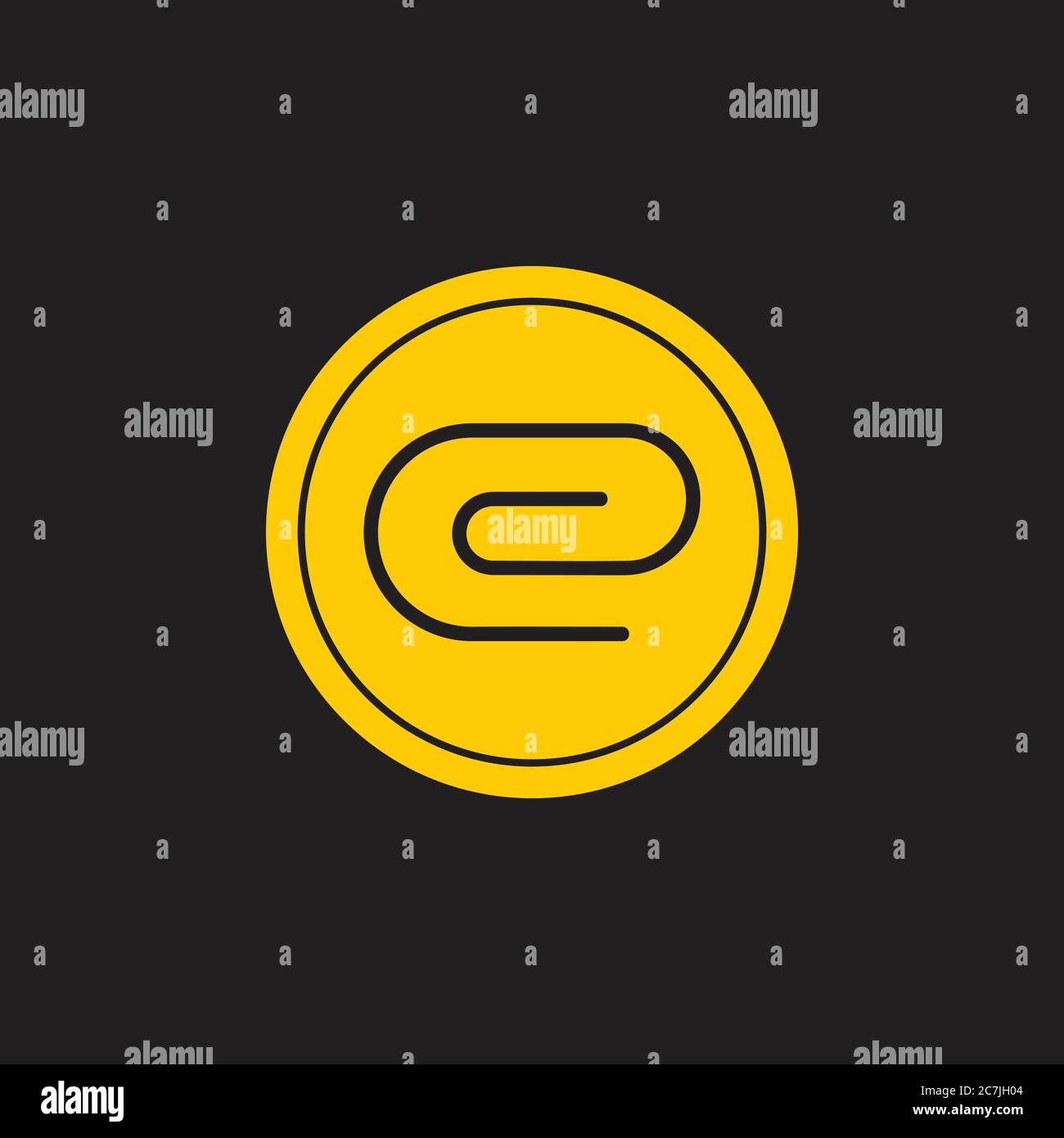 paper clip circle symbol logo vector Stock Vector Image & Art - Alamy