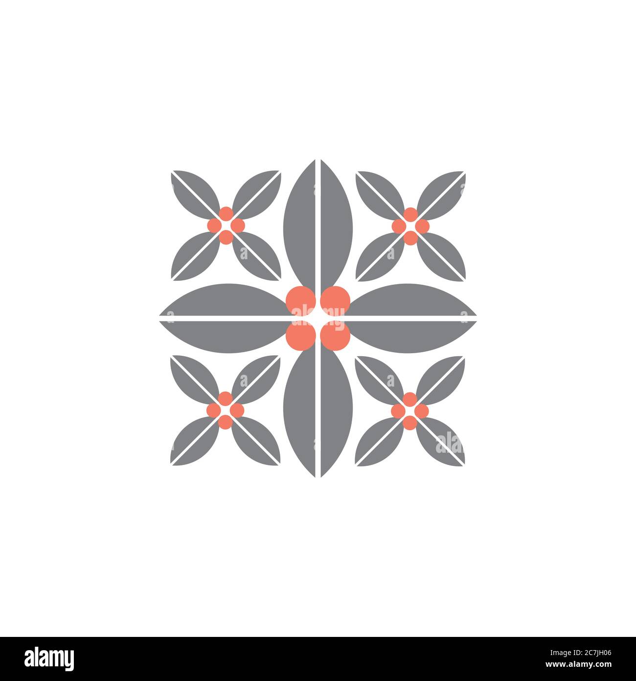 square flower geometric shape decoration vector Stock Vector Image ...