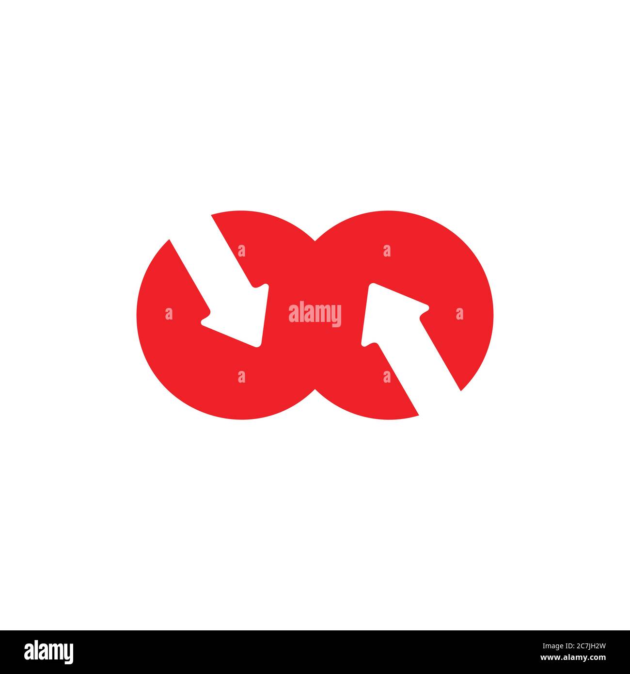 linked circle opposite arrow geometric logo vector Stock Vector Image ...