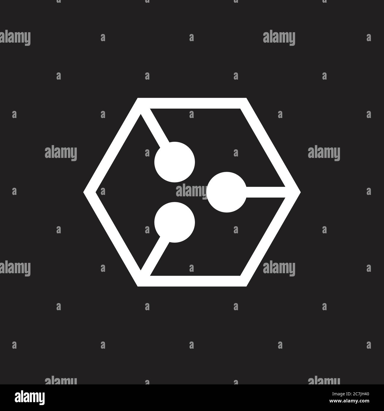 hexagonal linked dots arrow line logo vector Stock Vector Image & Art ...
