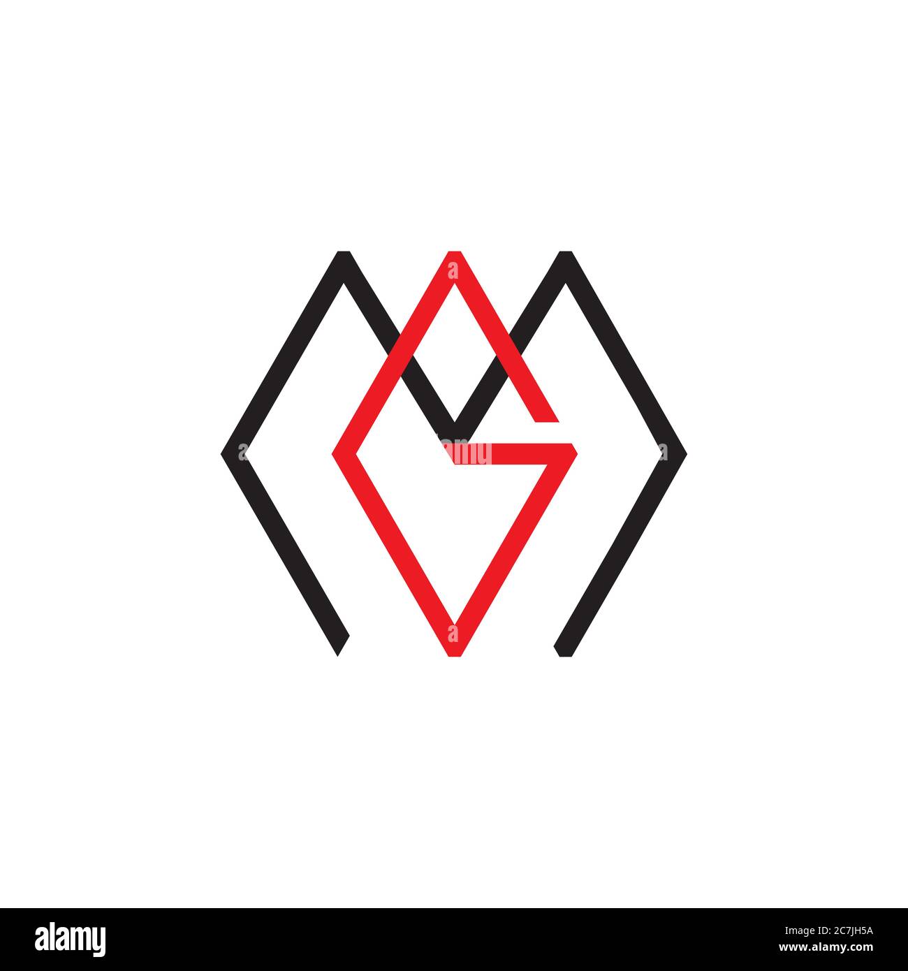 letters mg simple linked line logo vector Stock Vector Image & Art - Alamy