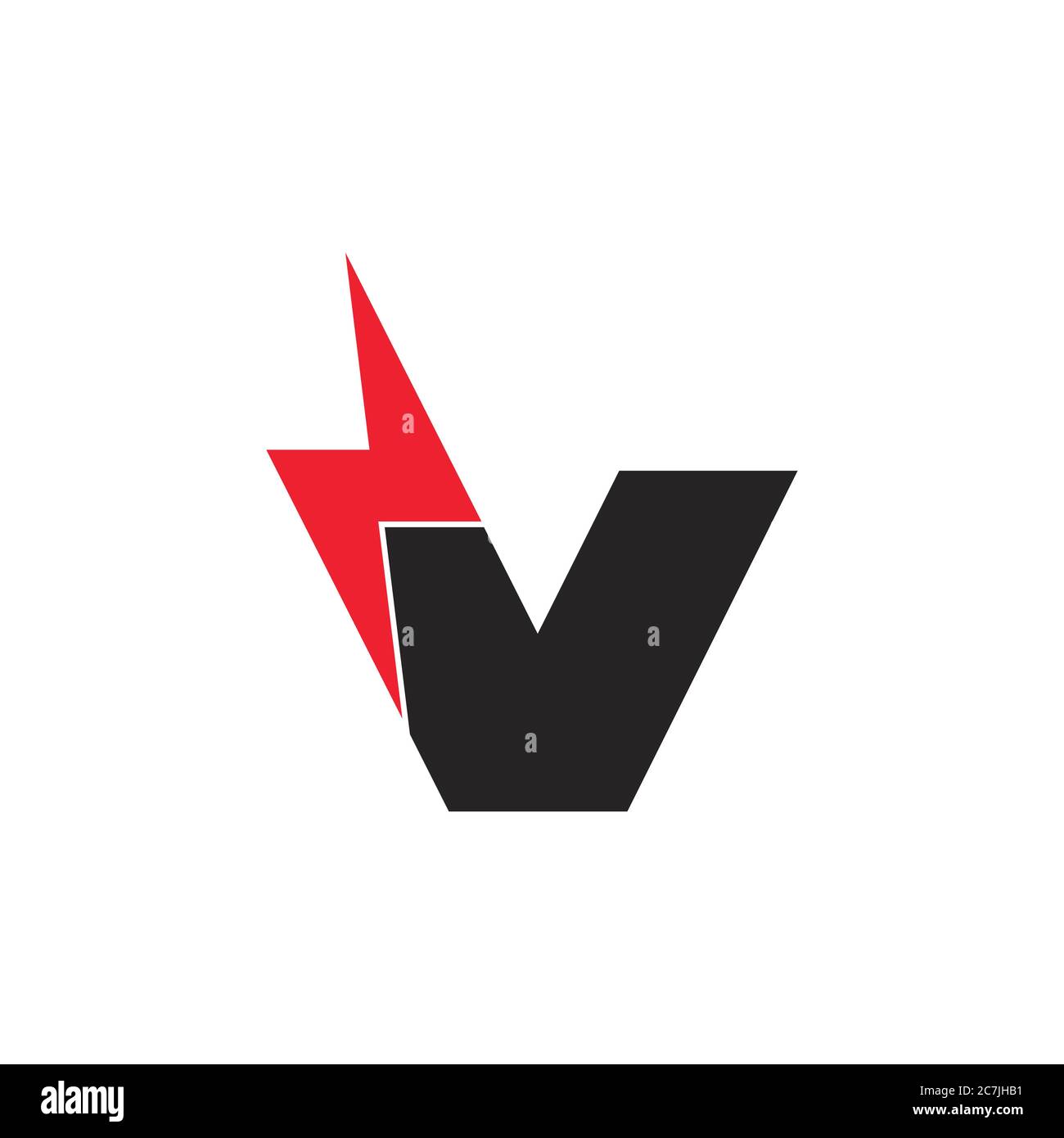letter v thunder simple geometric logo vector Stock Vector Image & Art ...