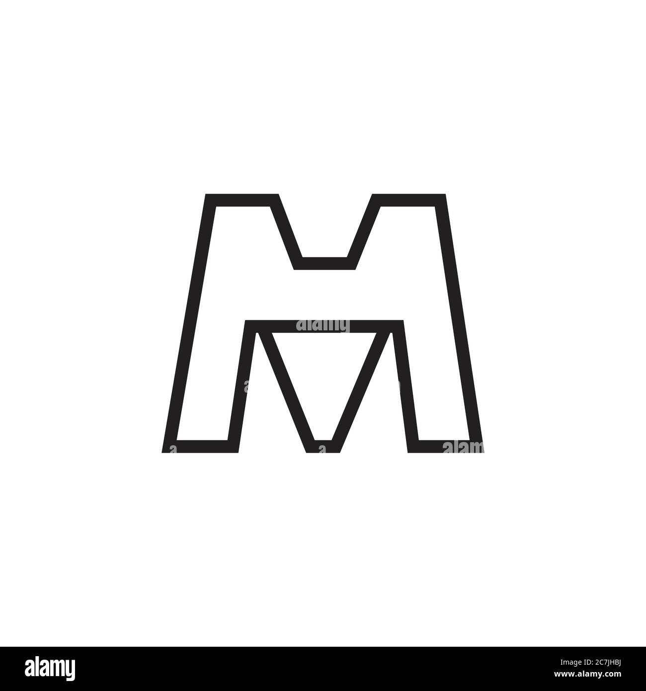 letter m thin lines art modern design logo vector Stock Vector Image ...