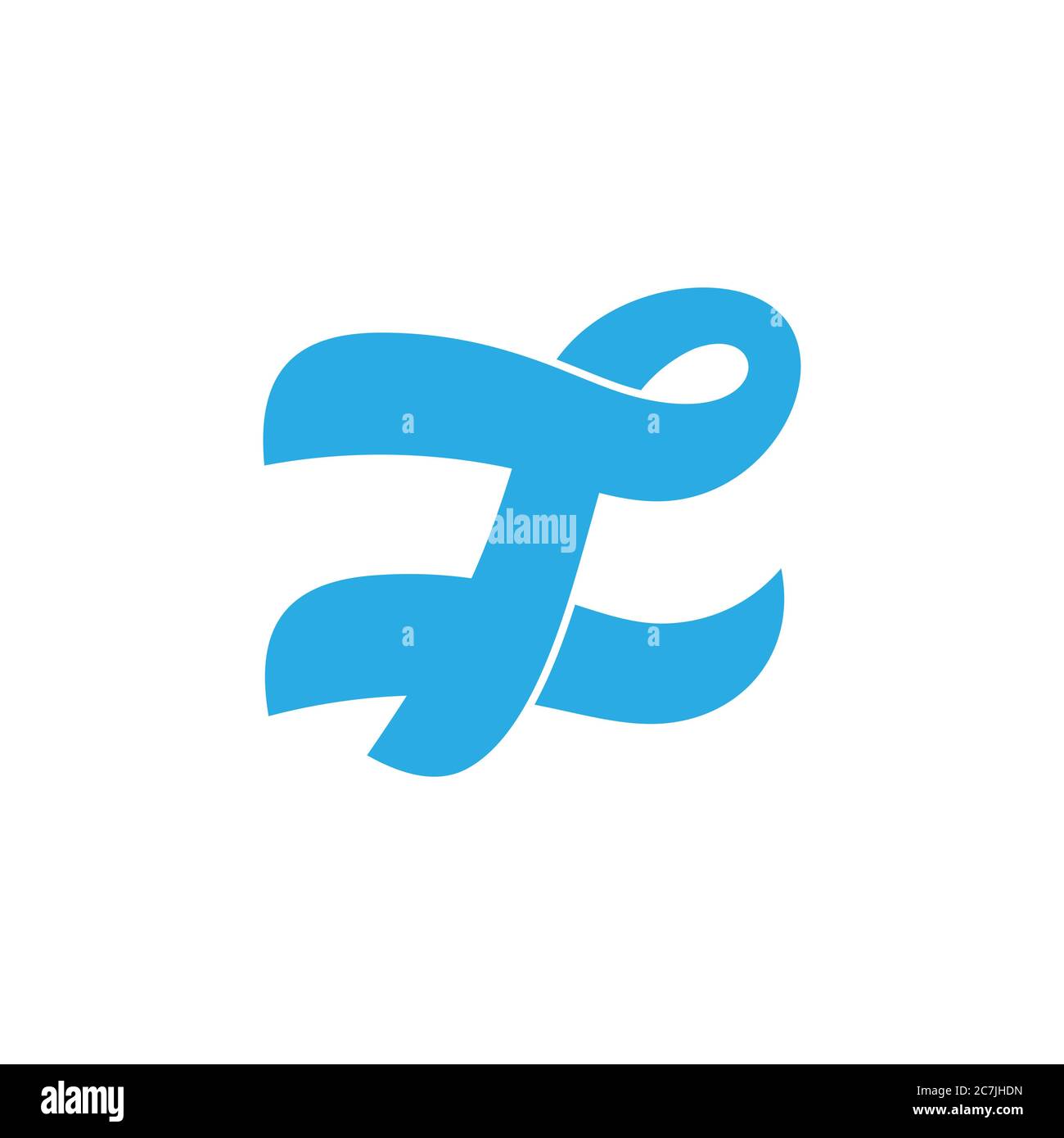 abstract letter t blue wavy design logo vector Stock Vector Image & Art ...
