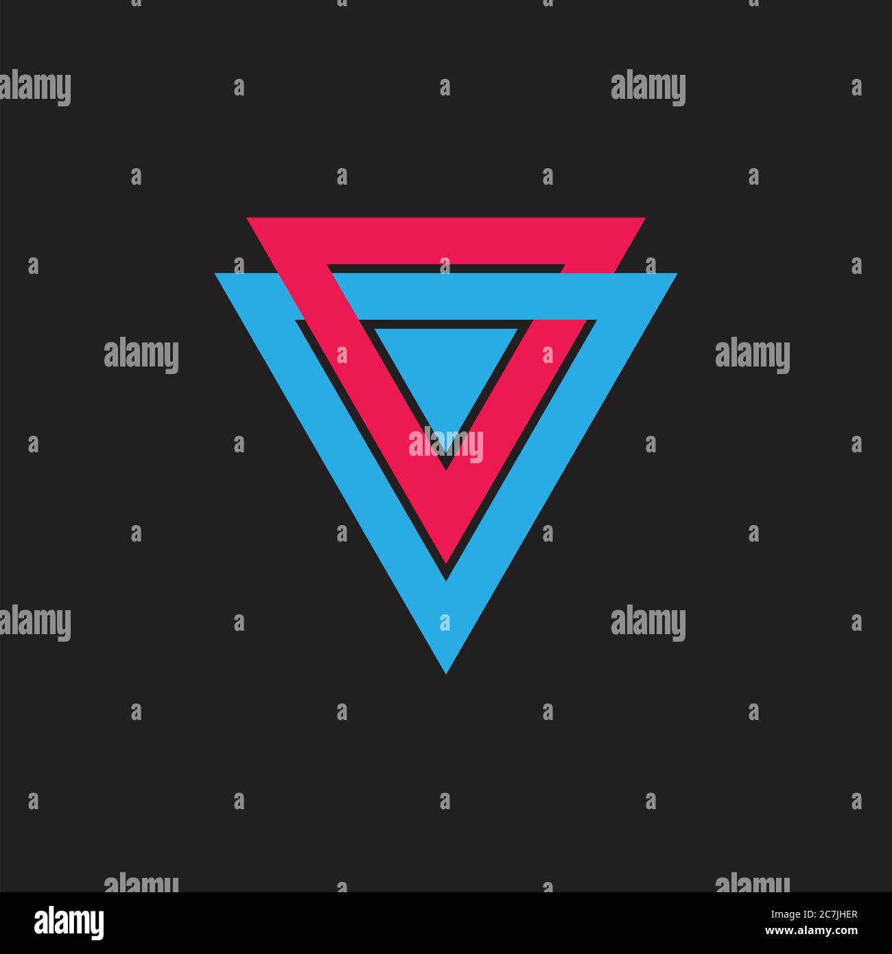 abstract linked triangle colorful geometric logo vector Stock Vector ...