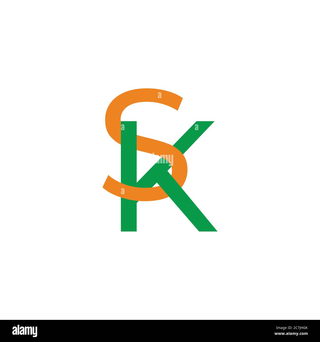 vector of letter sk linked line colorful design fit for product logo ...