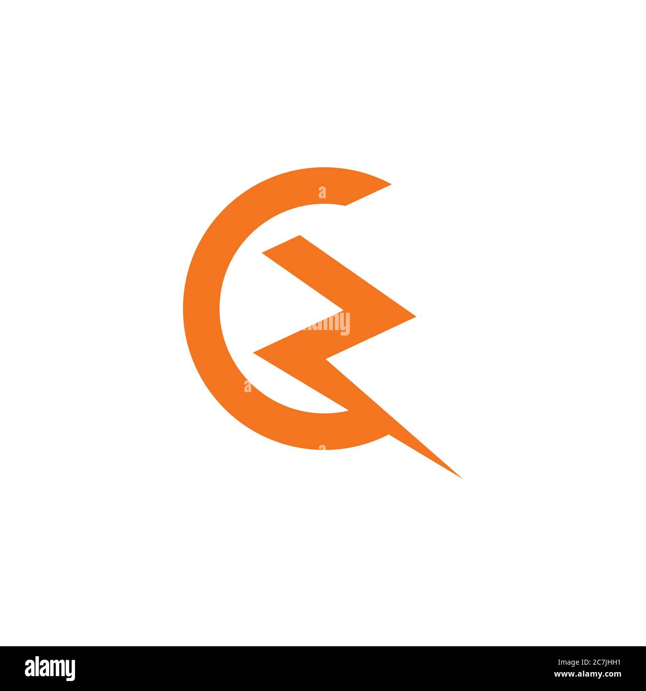 abstract letter cz thunder shape logo vector Stock Vector Image & Art ...