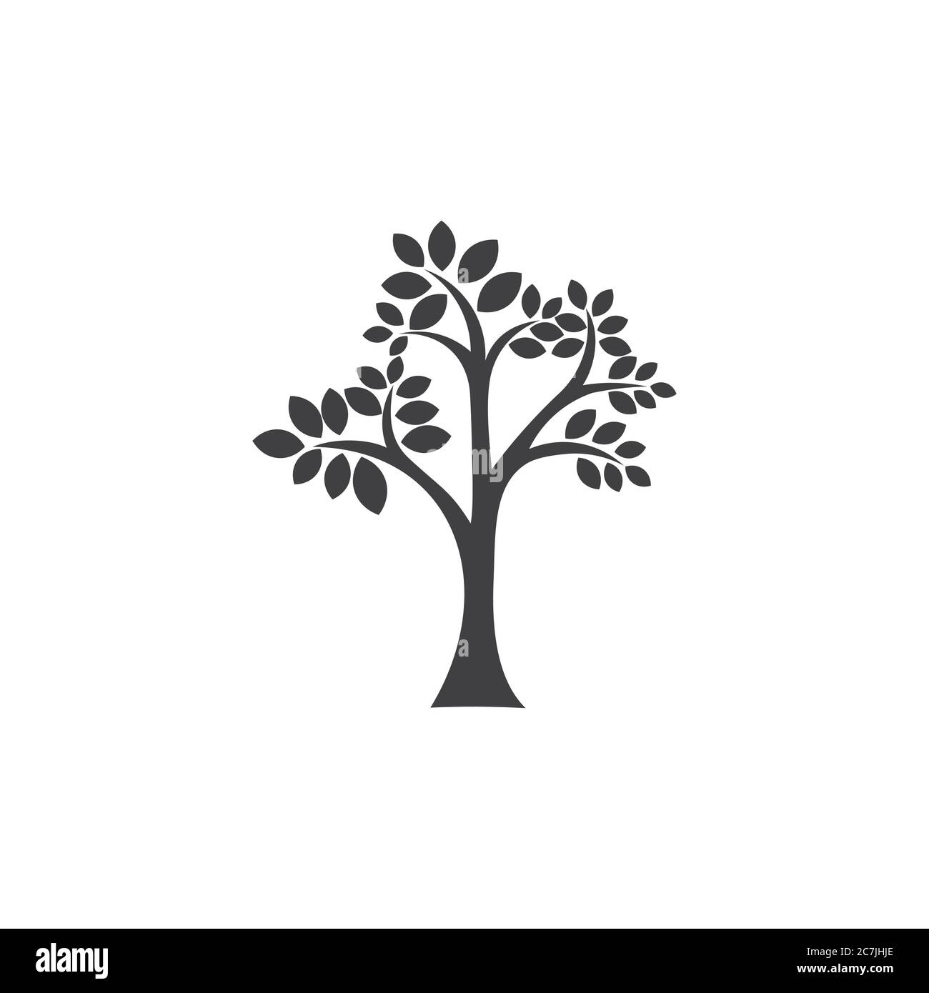 tree leaves simple decoration symbol vector Stock Vector Image & Art ...