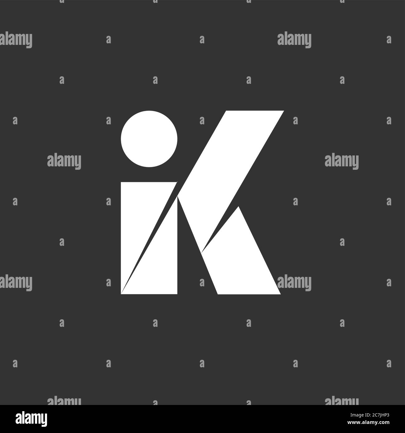 abstract letter ik simple geometric logo vector Stock Vector Image ...