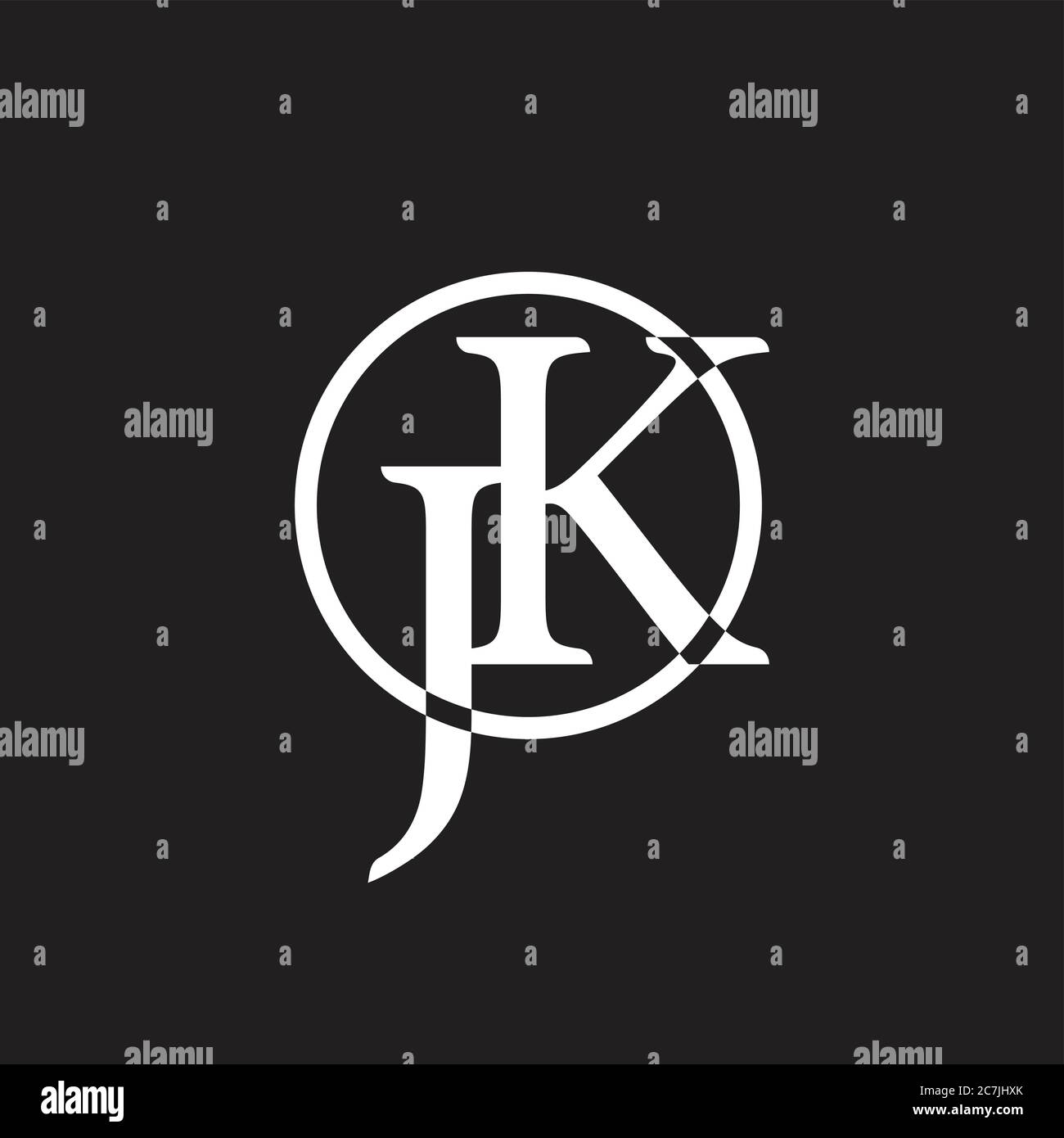 letter jk circle linked logo vector Stock Vector Image & Art - Alamy