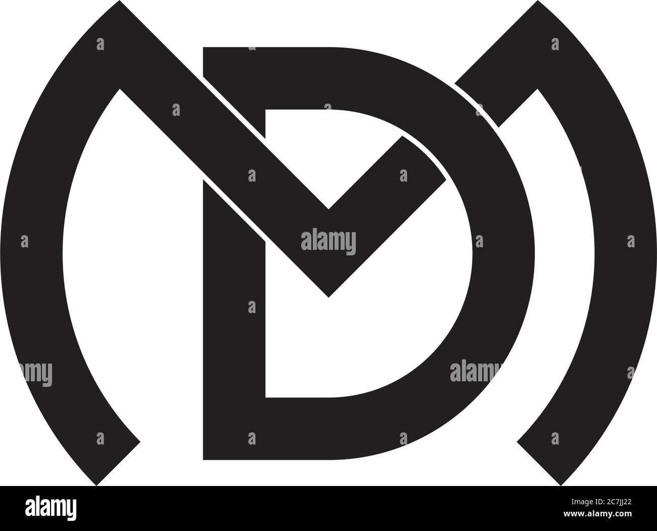 letter md geometric flat overlap design vector Stock Vector Image & Art ...