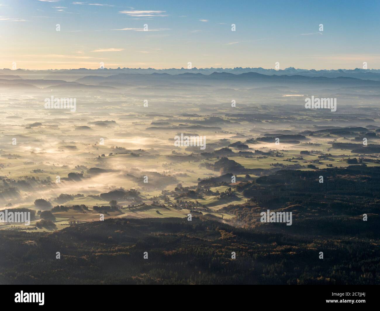 Aerial view hazy morning over hi-res stock photography and images - Alamy