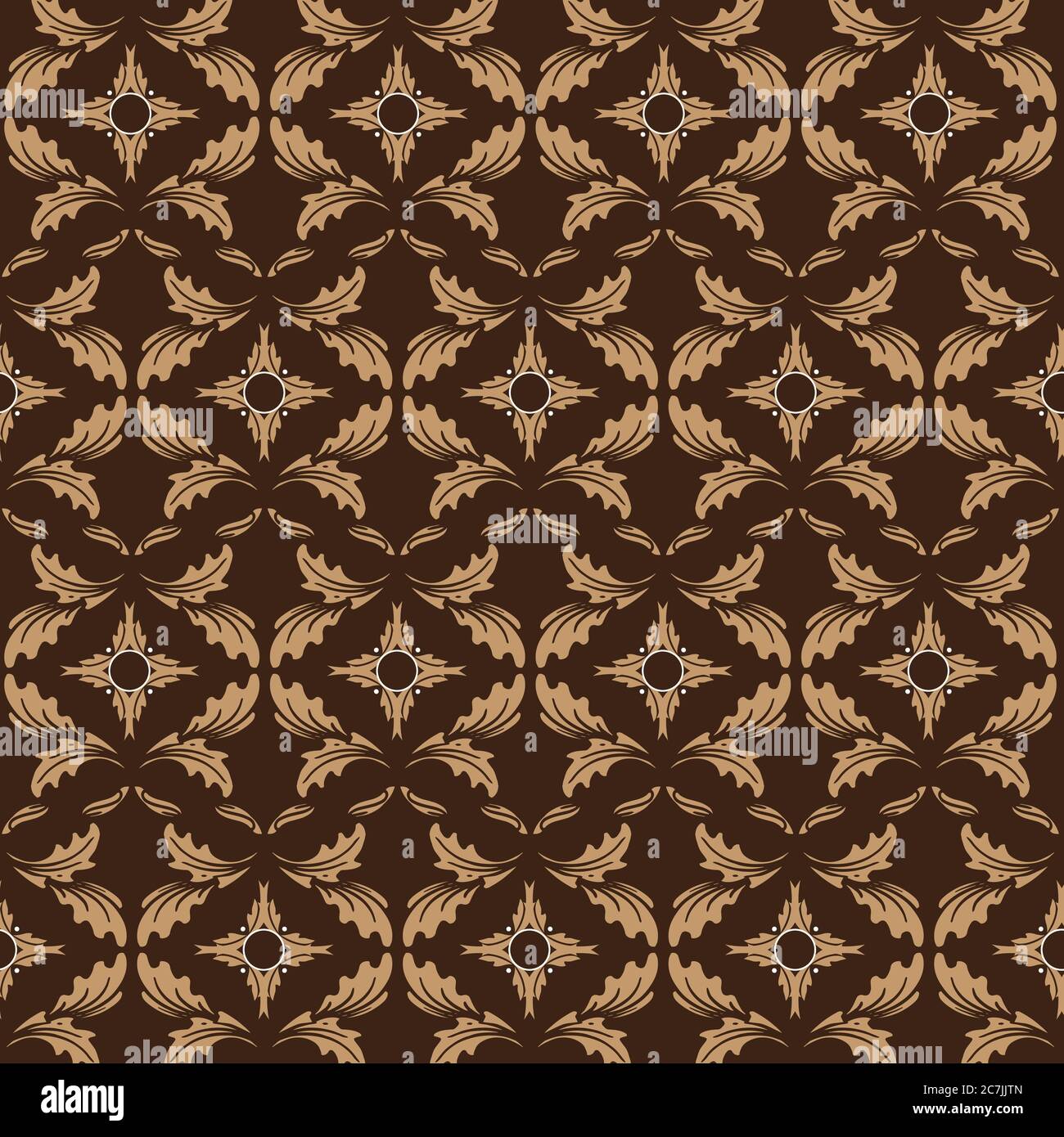The beauty flower motifs on Bantul batik design with simple dark brown ...