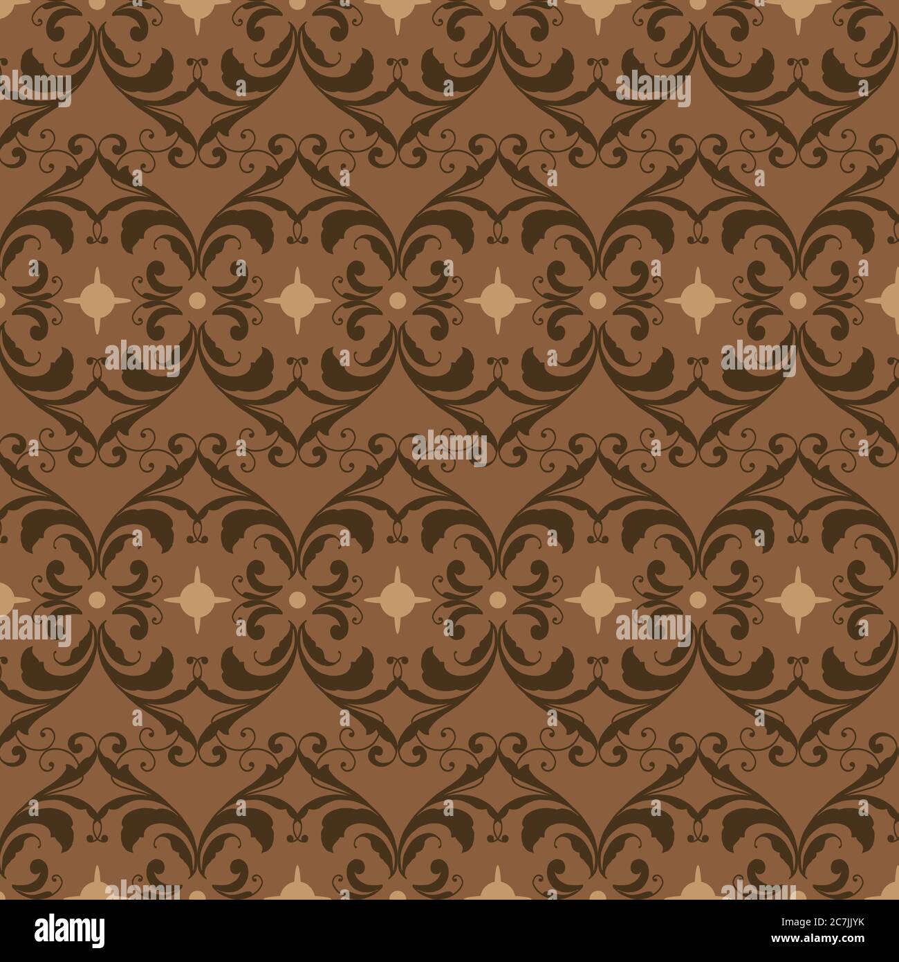 Simple flower motifs on Parang batik design with dark brown color Stock ...