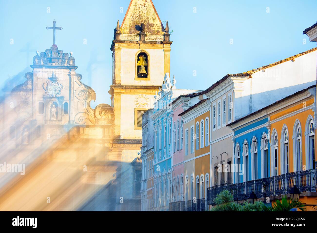 Colonial architecture in El Pelourinho, UNESCO World Heritage Site ...
