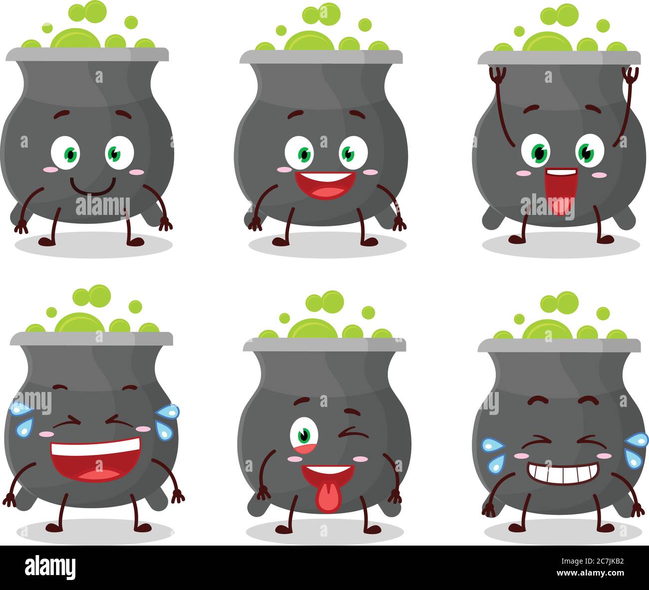 Cartoon character of cauldron with smile expression Stock Vector Image ...