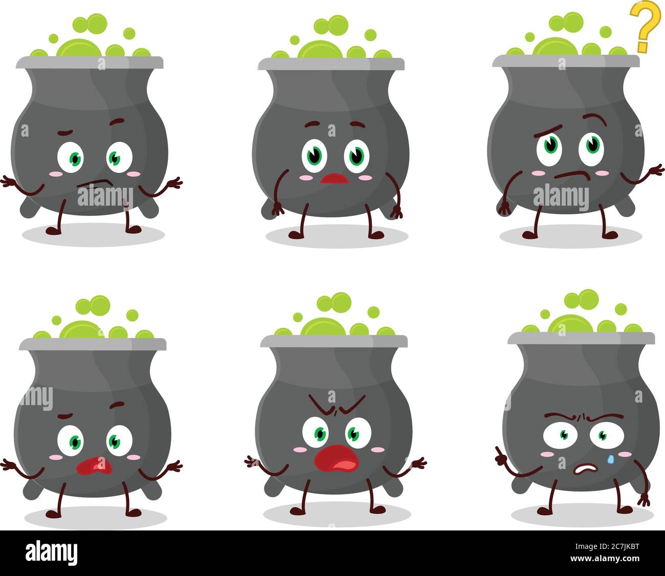 Cartoon character of cauldron with what expression Stock Vector Image ...