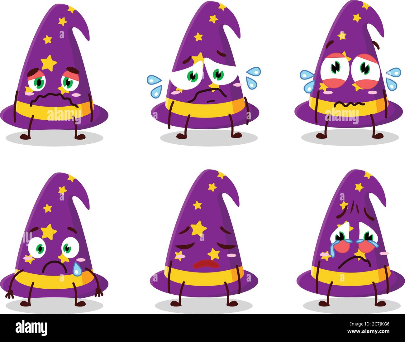 Wizard hat cartoon character with sad expression Stock Vector Image ...
