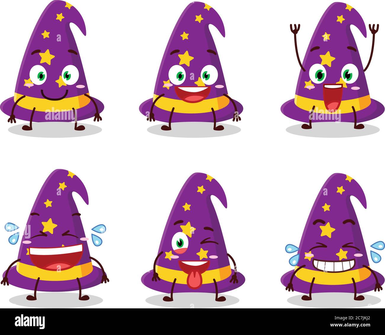 Cartoon character of wizard hat with smile expression Stock Vector ...