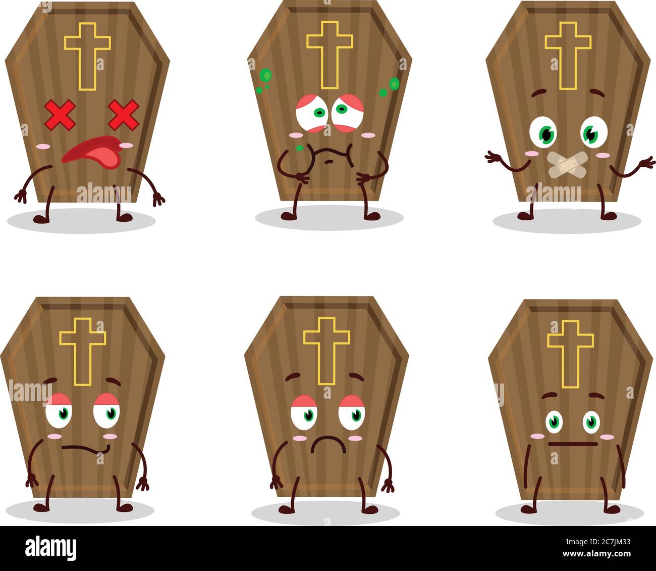 Coffin cartoon in character with nope expression Stock Vector Image ...