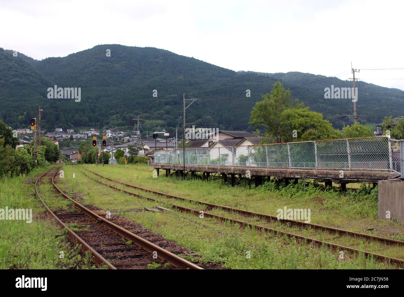 Inside Yufuin station waiting for the train. Taken in Oita, Japan, June ...