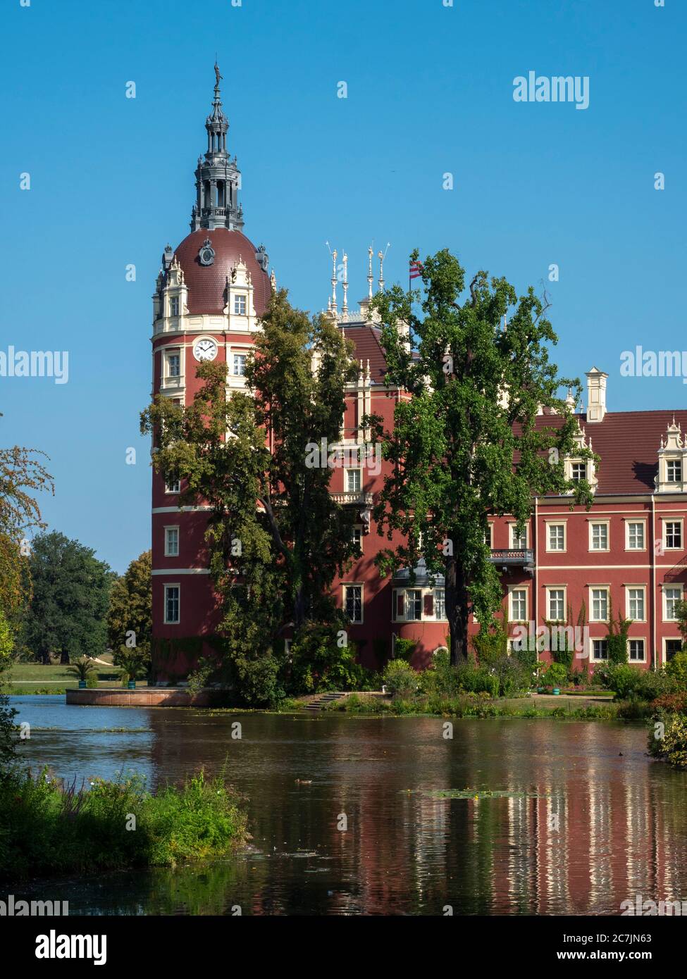 New Palace, Muskauer Park, UNESCO World Heritage Site, Bad Muskau ...