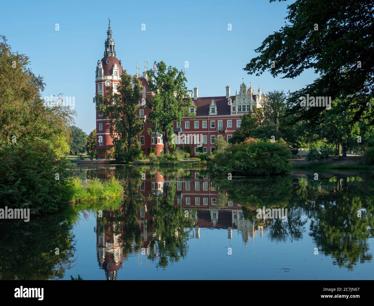 New Palace, Muskauer Park, UNESCO World Heritage Site, Bad Muskau ...