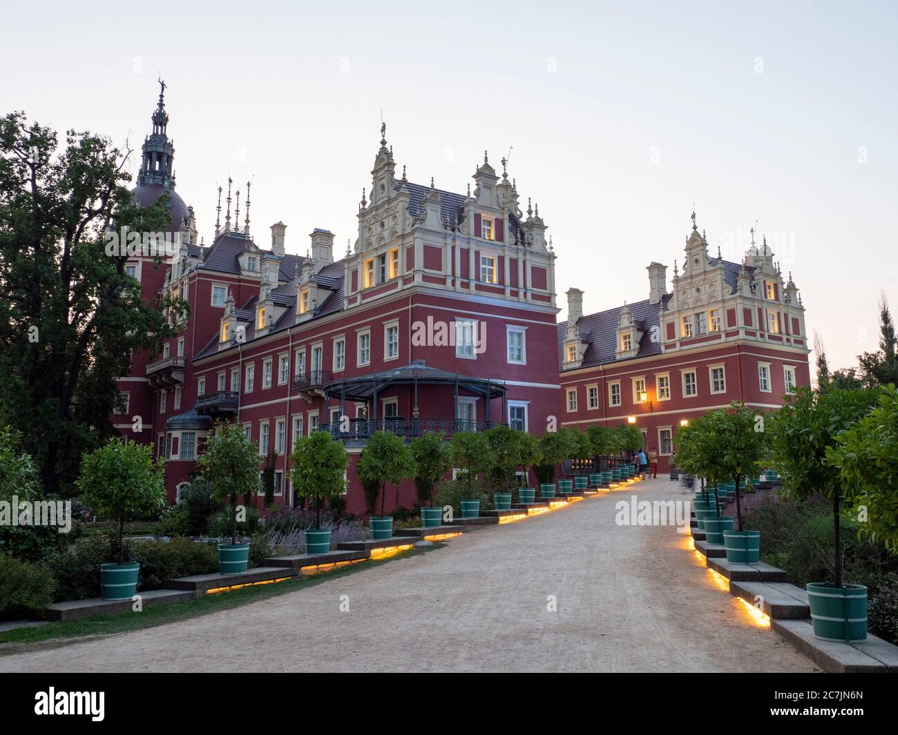 New Palace, Muskauer Park, UNESCO World Heritage Site, Bad Muskau ...