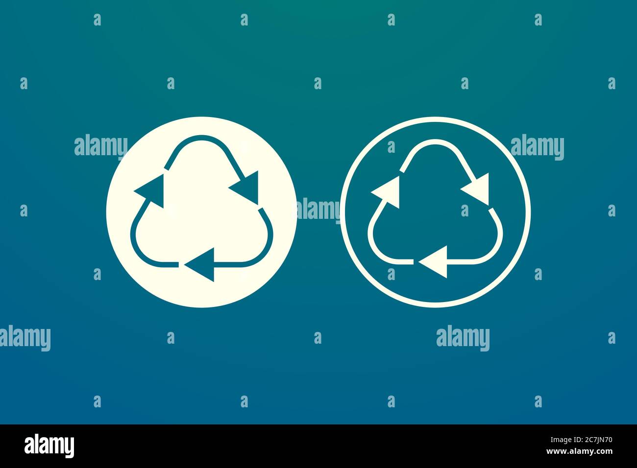 Recycling or reuse symbols. Minimalist vector design in gold Stock ...