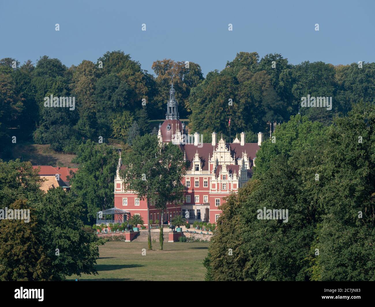 New Palace, Muskauer Park, UNESCO World Heritage Site, Bad Muskau ...