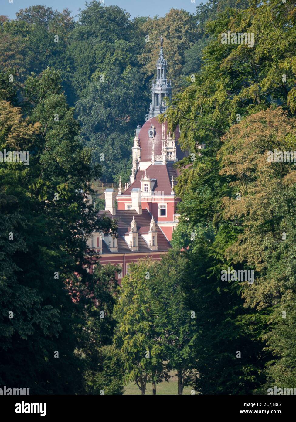 New Palace, Muskauer Park, UNESCO World Heritage Site, Bad Muskau ...