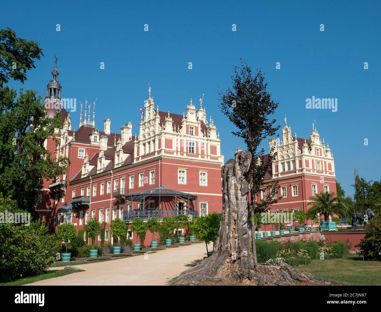 New Palace, Muskauer Park, UNESCO World Heritage Site, Bad Muskau ...