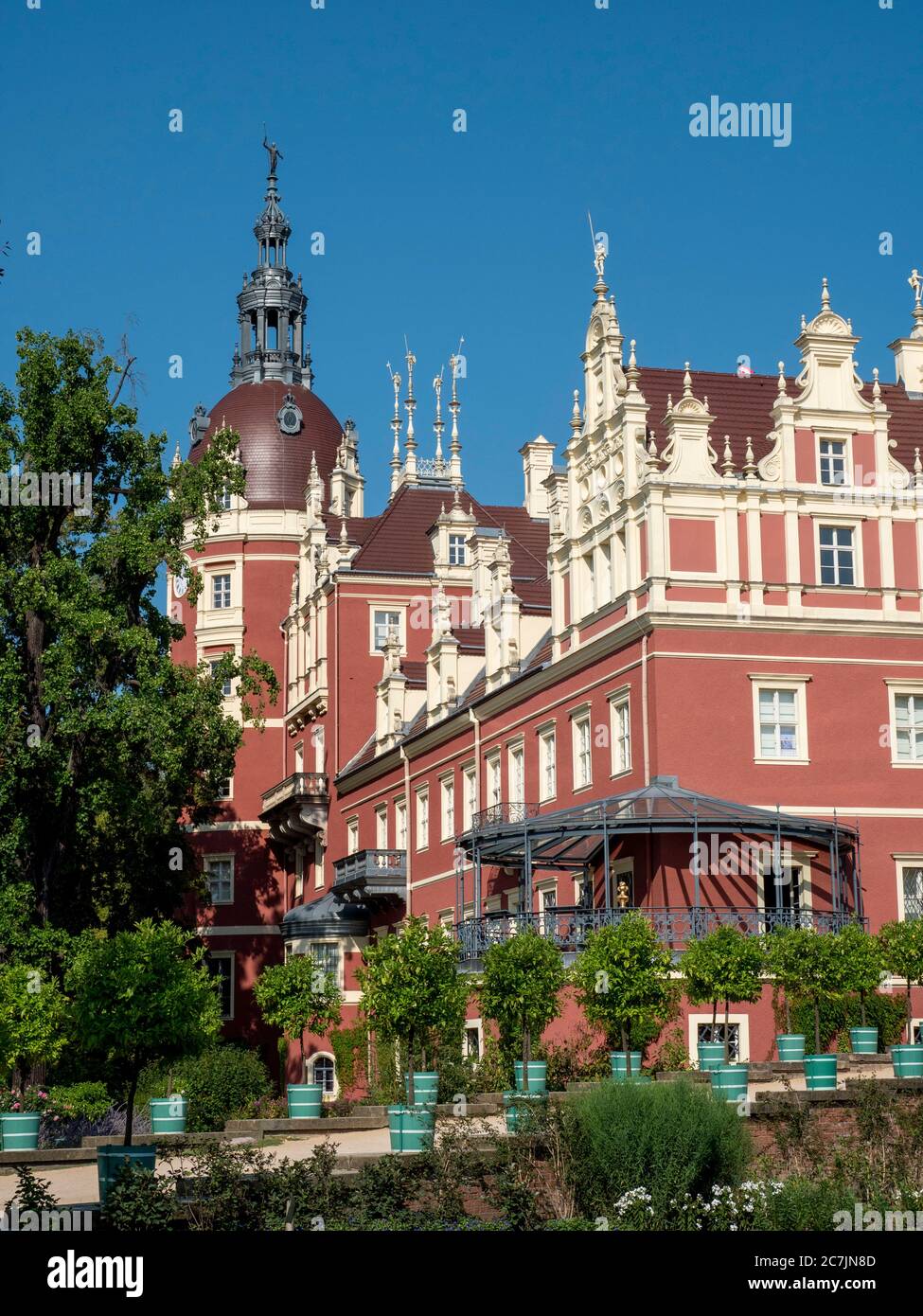 New Palace, Muskauer Park, UNESCO World Heritage Site, Bad Muskau ...