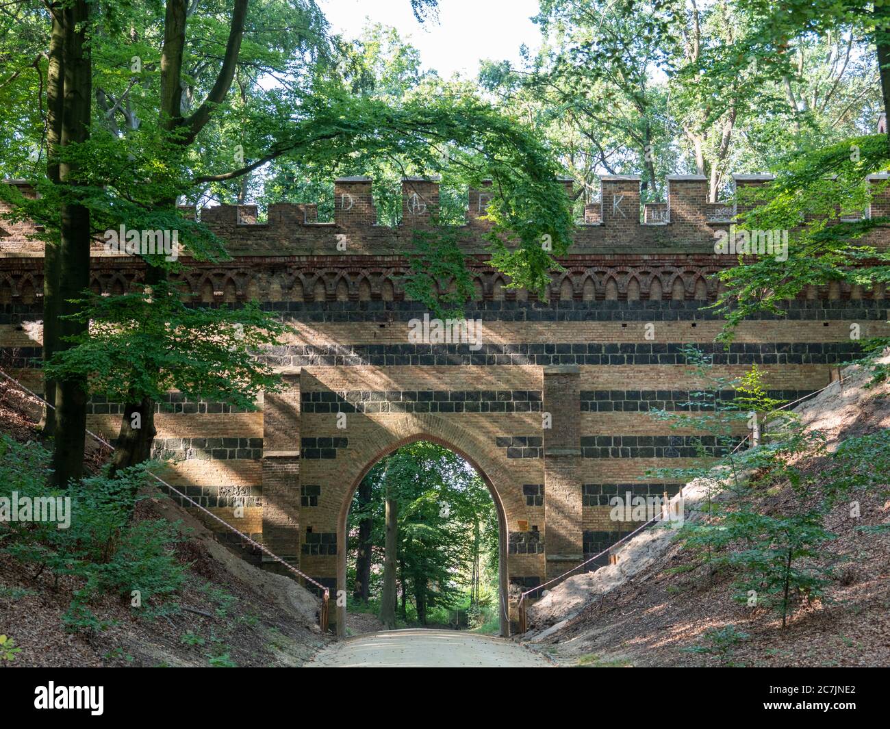 Muskauer Park, bridge, Polish side, UNESCO World Heritage Site, Bad ...