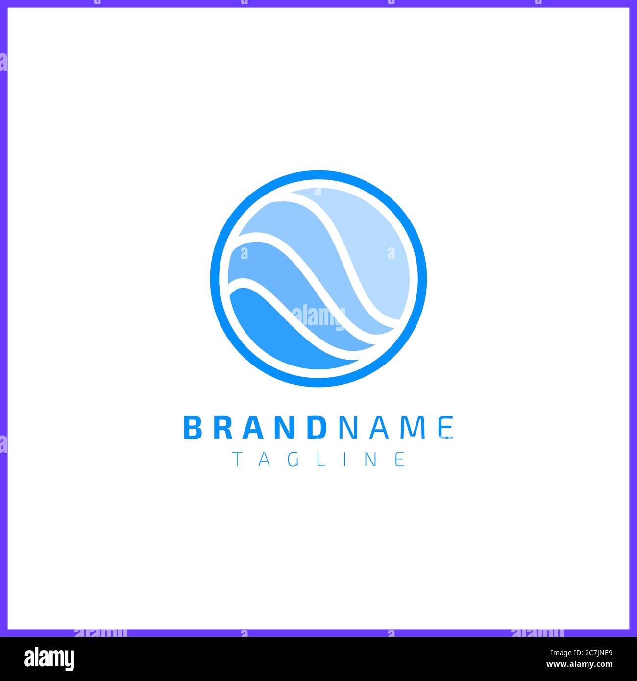 Waves in circle shape. Modern and minimalist pool logo design Stock ...