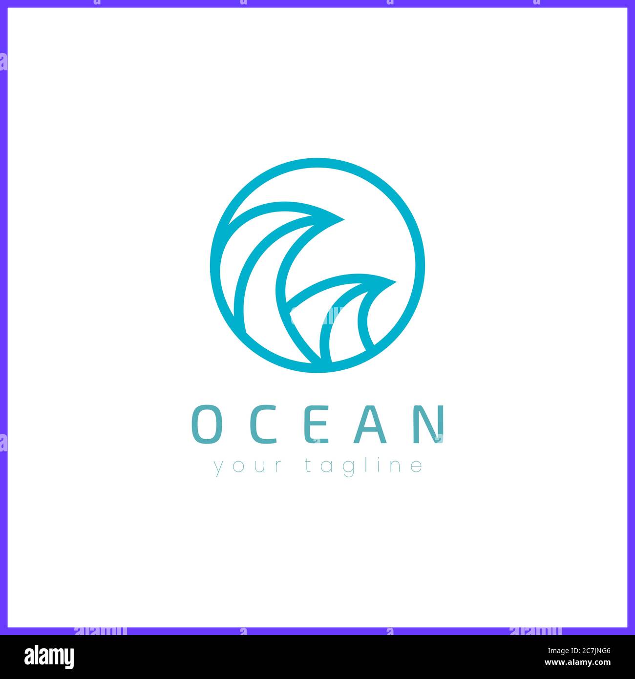 Two ocean waves in a circle. Simple and modern logo design Stock Vector ...