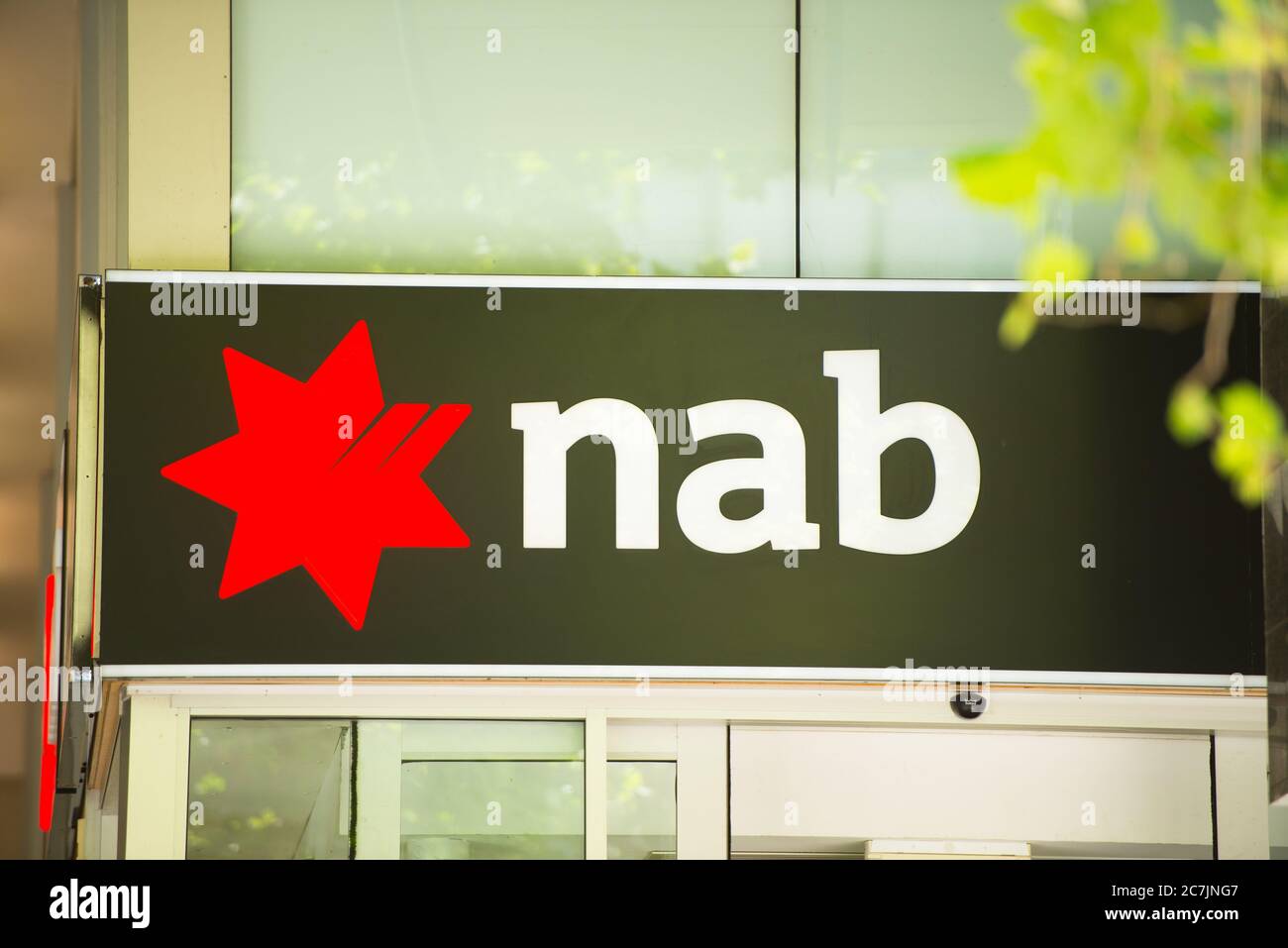 Perth, Australia, 21 November 2017: NAB Bank sign outside Office ...