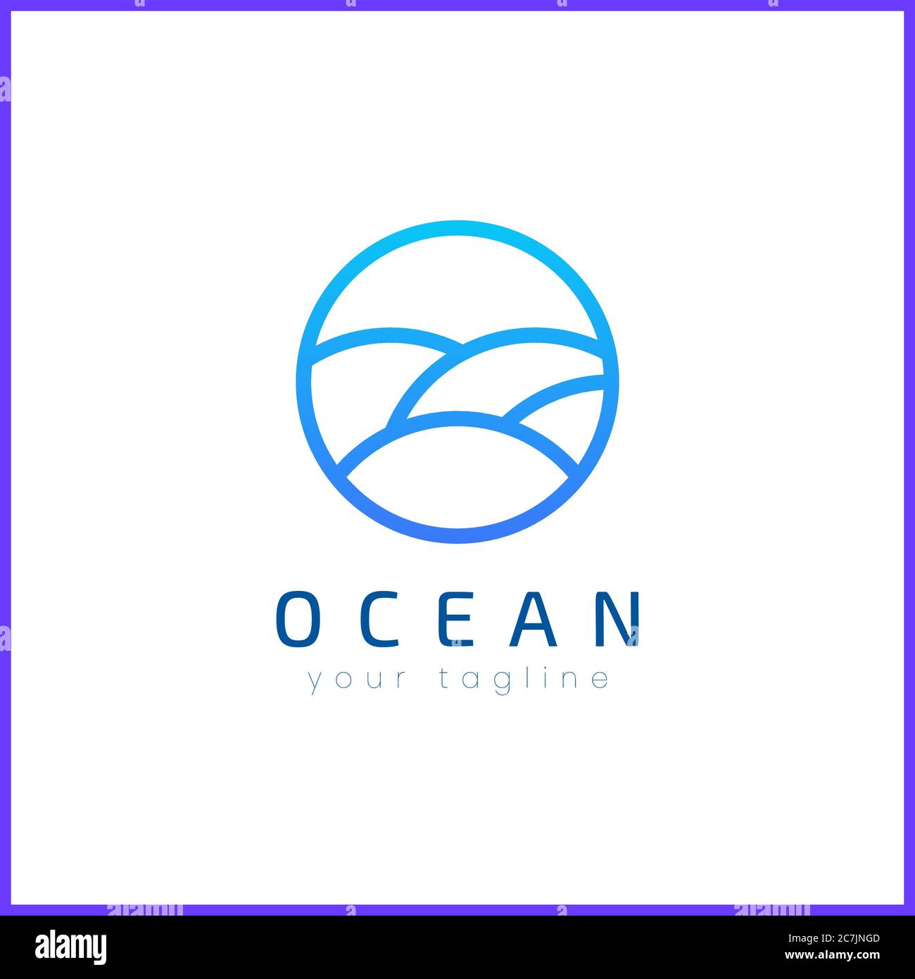 Ocean waves in a circle. Simple and creative vector design Stock Vector ...